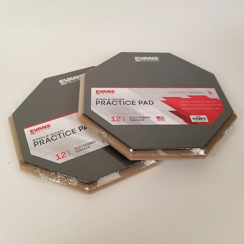 2-pack D'Addario EVANS RF12G RealFeel 12" Drum Practice Pad | Reverb