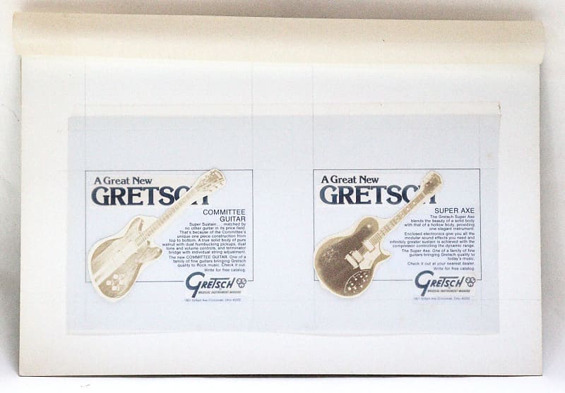 UNIQUE Original Gretsch Guitar Marketing Ad Mockup Art / | Reverb