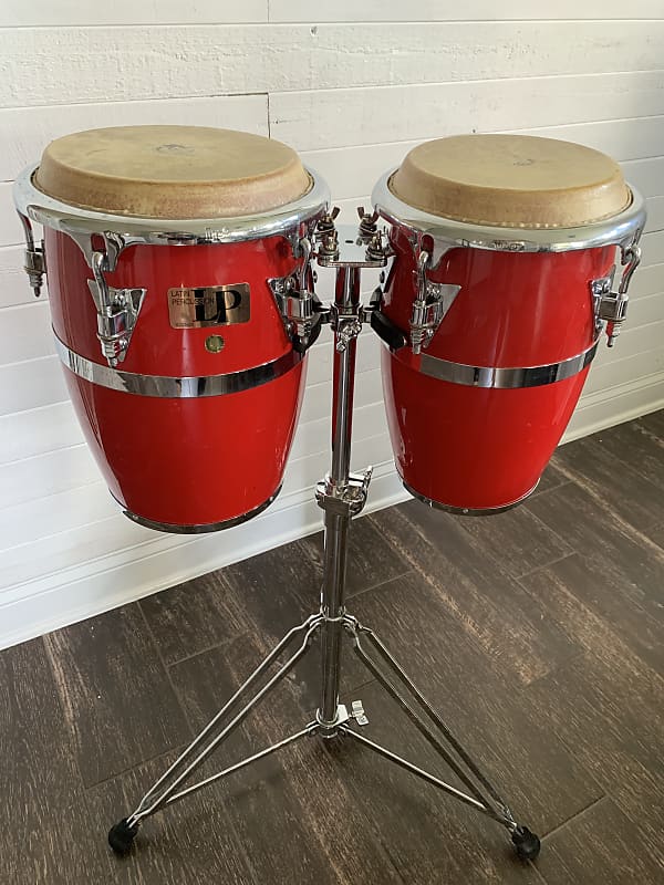 Latin Percussion Red Junior Wood Conga Set w/ Comfort Curve 2 | Reverb