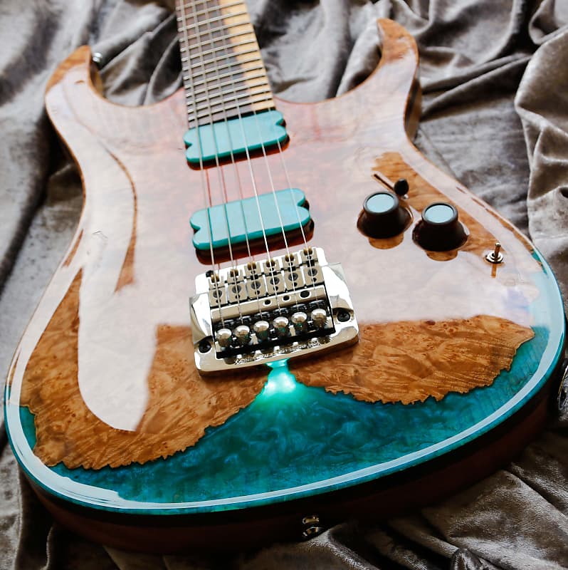 GB Liuteria Boutique guitar Ergal 6 string illuminated resin | Reverb