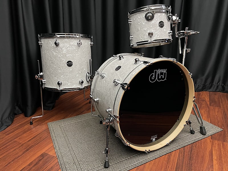DW Drums Performance Series Maple 3pc White Marine Pearl Kit | Reverb