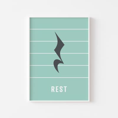 Note Rest Print - Music Notes Poster, Musical Note Art, | Reverb UK