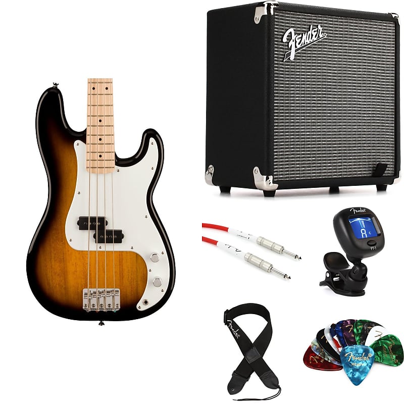 Squier Sonic Precision Bass and Fender Amp Bundle - 2-color | Reverb