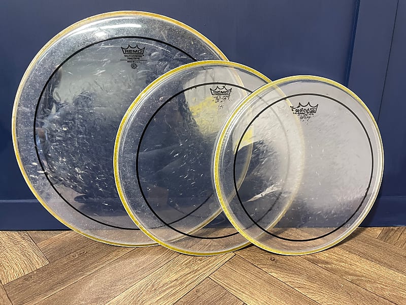REMO Pinstripe Batter Tom Rock Size Drum Heads Skins Set Of 3 | Reverb