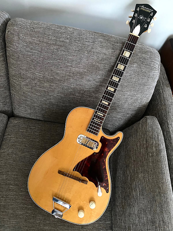 1960 Harmony Stratotone Mercury H48 Blonde Flame Top | Reverb Canada