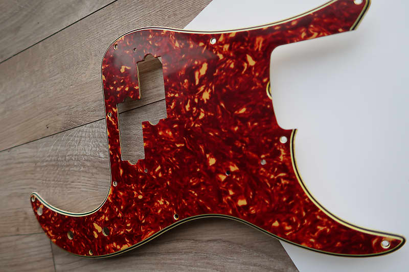 58 10 hole fender precision celluloid tortoise pickguard USA | Reverb