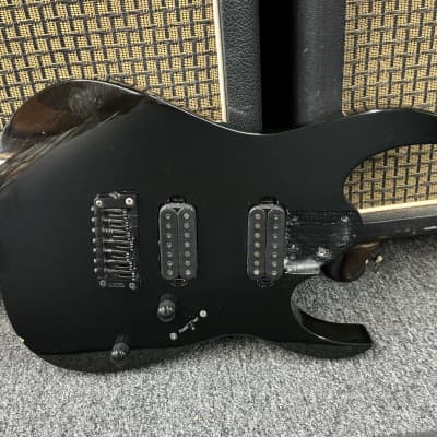 90s Ibanez Ruby Flamed Maple 22 Fret RG HSH Square Heel Body | Reverb