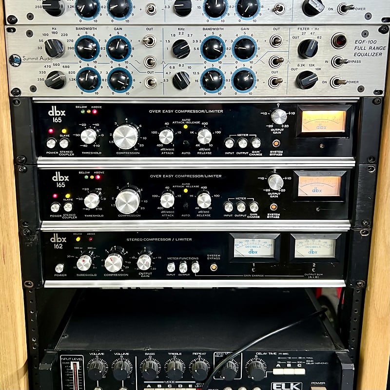 Pair Dbx 165 1970s Over Easy Compressor Limiter Matched Reverb