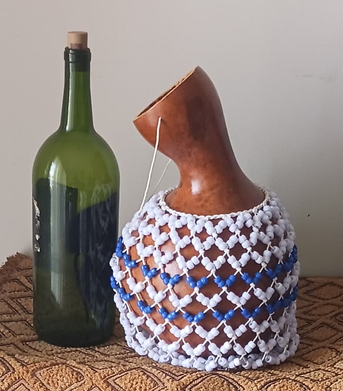 Sekere (medium Yoruba-style netted gourd rattle) | Reverb