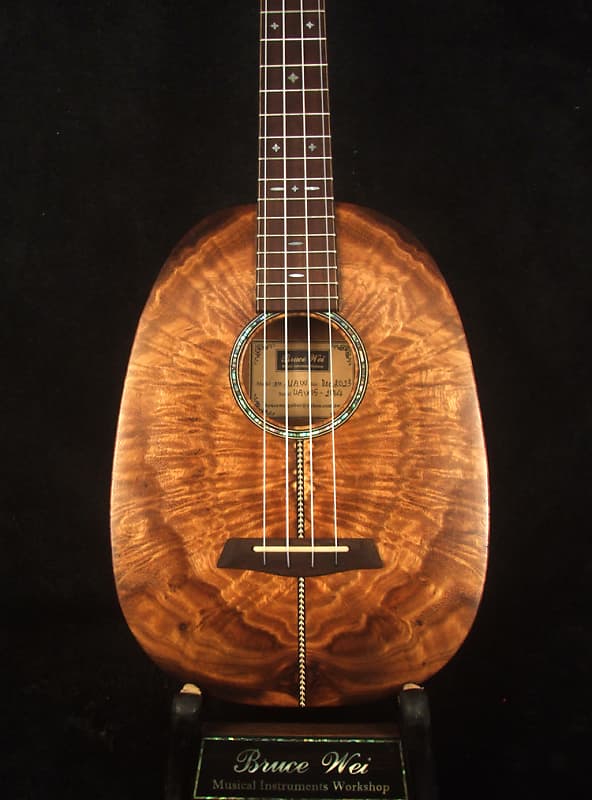 Bruce Wei Solid Curly Acacia, Mahogany ArchBack Pineapple | Reverb