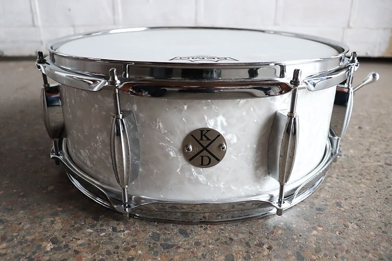 Klash Drums Custom 5x14 Snare Drum White Marine Pearl | Reverb