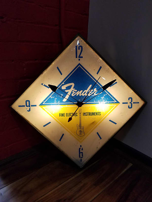Vintage REAL 1965 PAM Fender Dealer Clock Lighted | Reverb Australia
