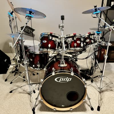 PDP X7 All Maple 2000's - Red Sparkle Burst | Reverb