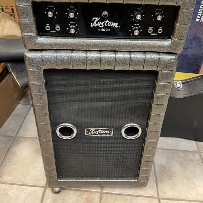 1969 Kustom K-100 50 Watt Bass Amp Head and 2x12 Cab charcoal | Reverb