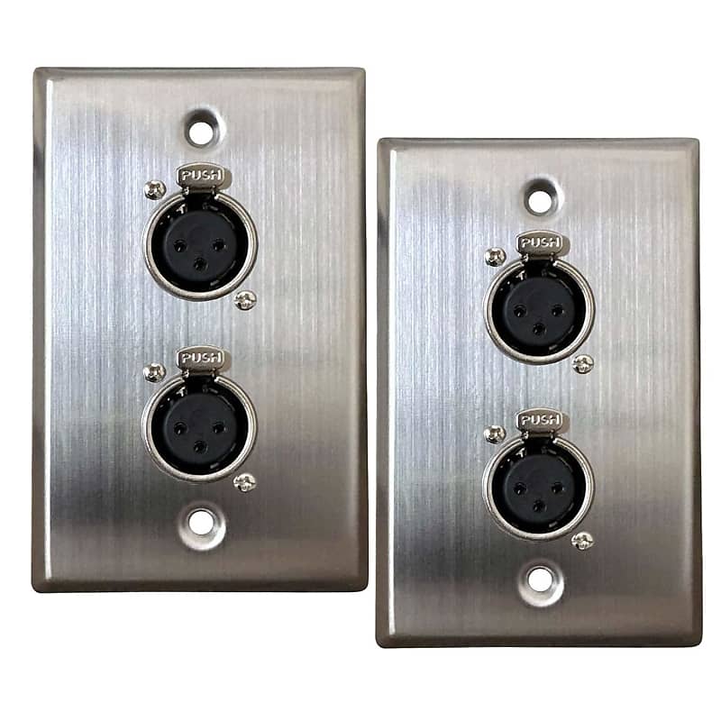 Xlr Wall Plate - Dual 3-Pin Xlr Female, Stainless Steel (Dual | Reverb