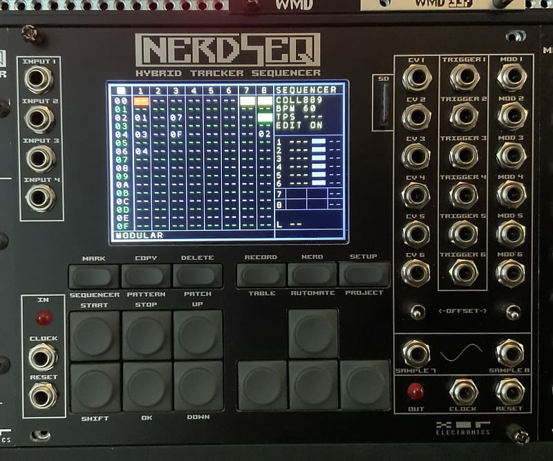 Nerdseq - sequencer - black with 2HP TRS-A MIDI EXPANDER | Reverb