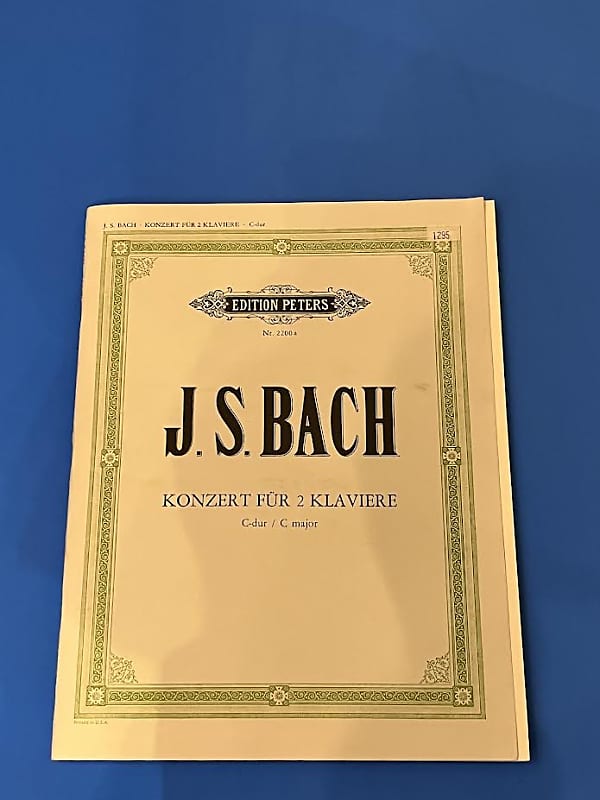 Edition Peters J.S. Bach Konzert Fur 2 Klaviere C Major Piano | Reverb