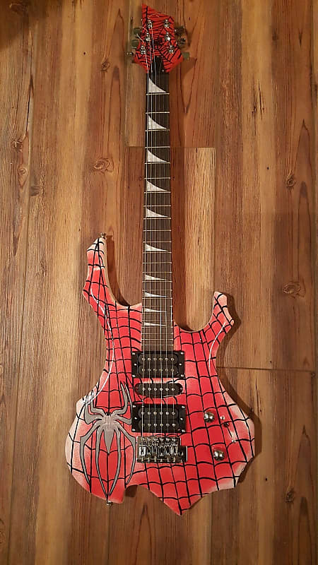 Handpainted Spiderman Twisted Warlock Electric Guitar | Reverb