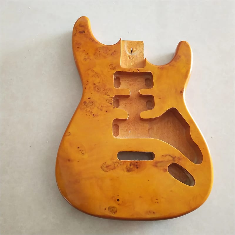 Mahogany Wood Guitar Strat Style Body with Quilted Maple Top | Reverb