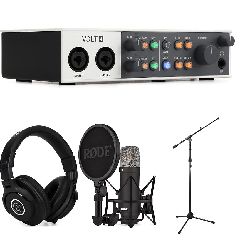 Universal Audio Volt 4 USB-C Audio Interface and Rode NT1 Mic | Reverb