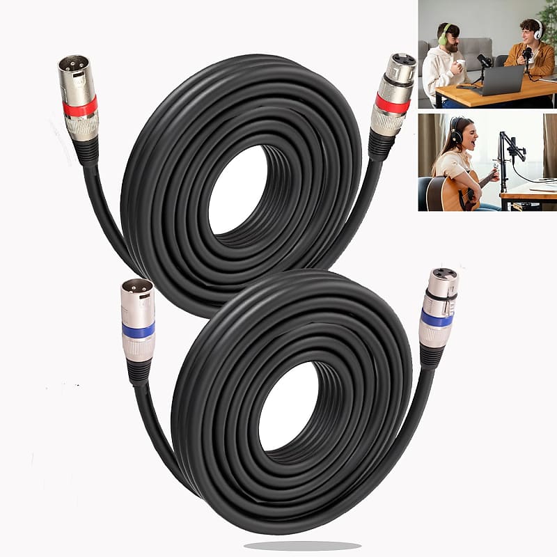 Xlr Cables 50Ft/15M 2 Packs, Preminum Heavy Duty Microphone | Reverb
