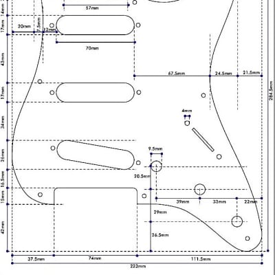Stratocaster Pickguard - Split Guard - Single ply Black with | Reverb