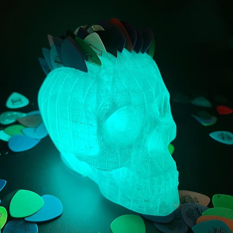 Rockit Music Gear Giant LED Skull Pick Holder V3 - Clear | Reverb