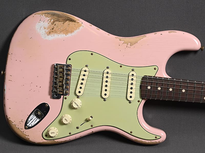 Fender Custom Shop Stratocaster 1959 Heavy Relic Shell Pink | Reverb