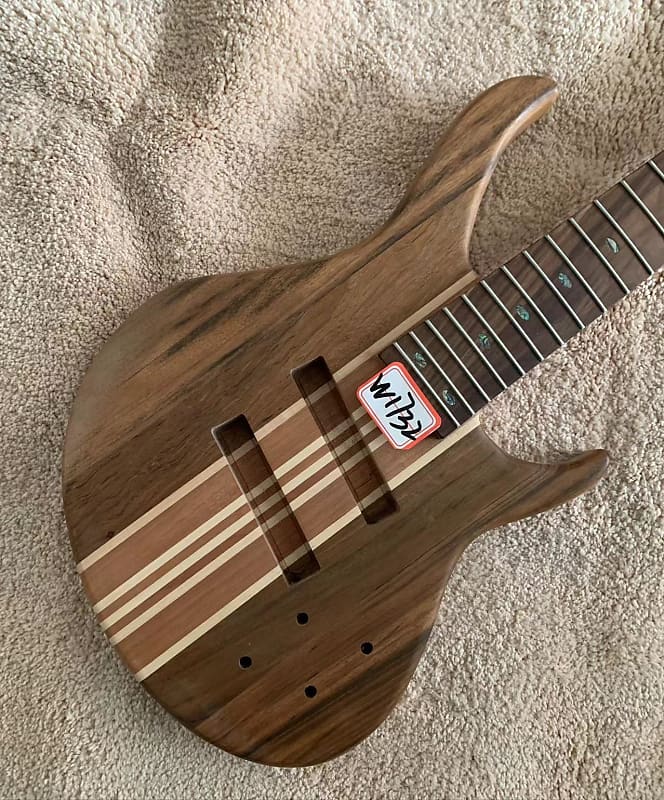 5 String Bass Neck Through, Walnut Wood Body, Rosewood | Reverb