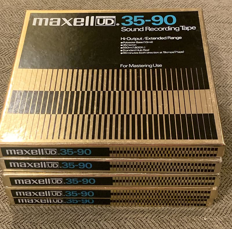 Maxell (5) UD 35-90 7” Reel to Reel Mastering Tapes RECORDED | Reverb