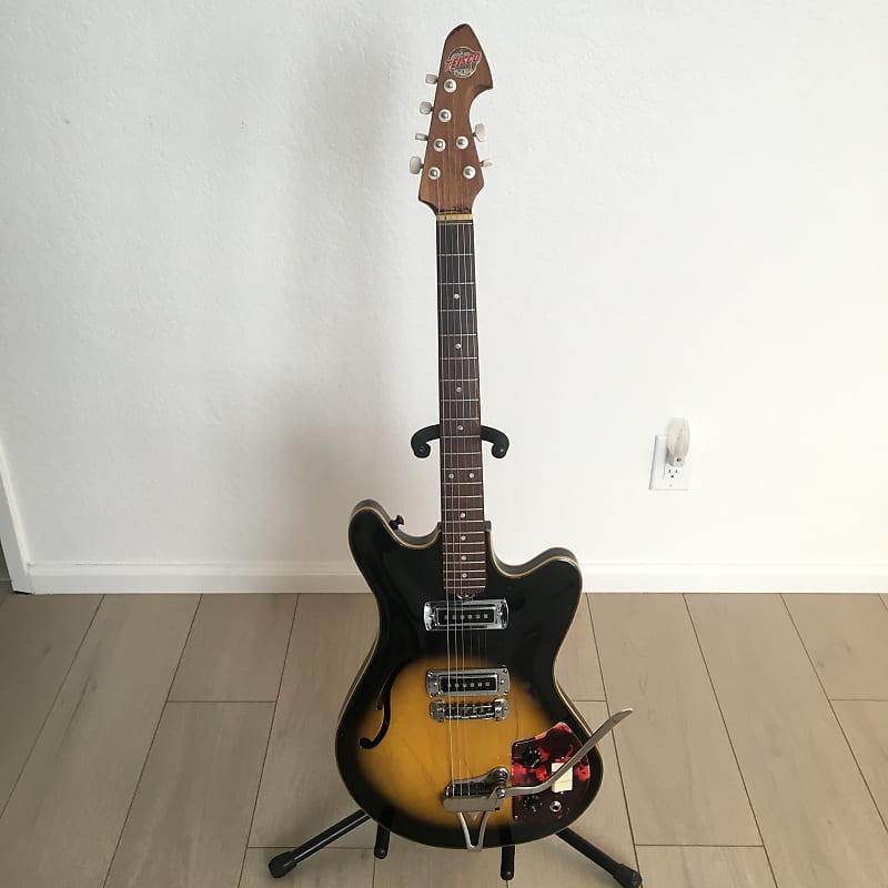 Teisco EP-10T semi hollow guitar 1960s - Sunburst | Reverb
