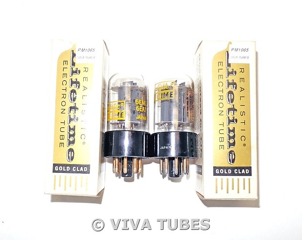 NOS NIB Matched Pair Realistic Lifetime Japan 6EM7/6EA7 GOLD | Reverb