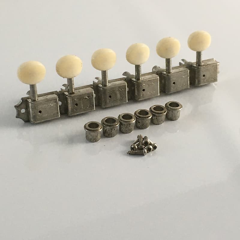 Kluson Deluxe Double Line White Cream Button Classic Aged | Reverb