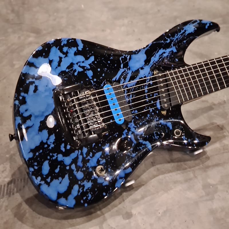 ESP Custom Shop Horizon-III Seven String Blue Splatter Glow | Reverb