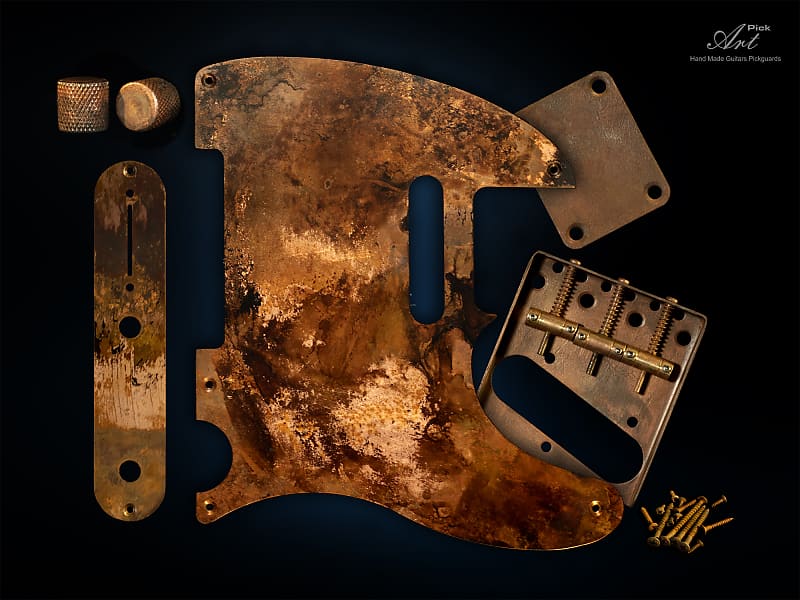 Premium Copper Telecaster Pickguard Big SET-of-7 "Volcano | Reverb UK