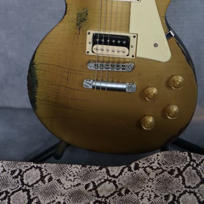 Gibson Les Paul gold top superb relic and mock snakeskin | Reverb UK