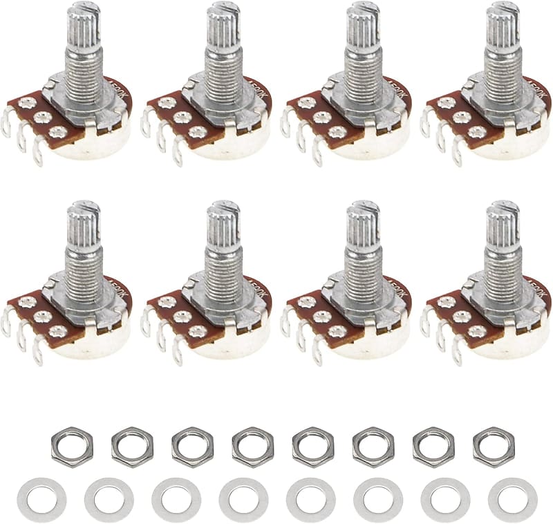 8Pcs A500K Guitar Pots Split Shaft Long Audio Taper Guitar | Reverb