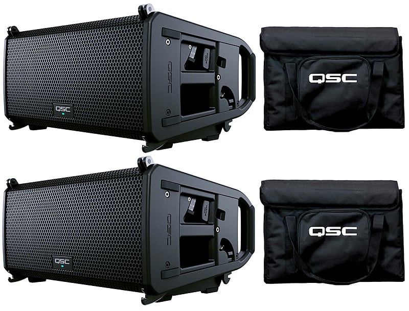 2x QSC LA108 8" 2-Way Powered Line Array 1300W DJ Loud | Reverb
