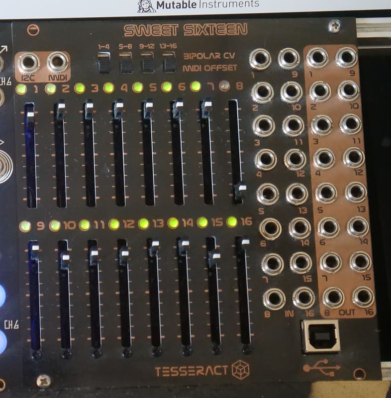 Tesseract Modular Sweet Sixteen Fader Bank Eurorack Module | Reverb