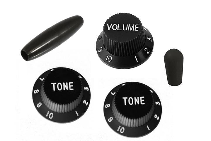 Allparts PK-0178-023 Black Complete Knob Set for Stratocaster | Reverb