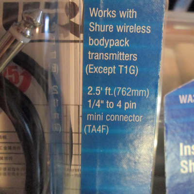 Shure WA302 TA4F 4 Pin Mini Connector to 1/4" TS Male Cable - | Reverb