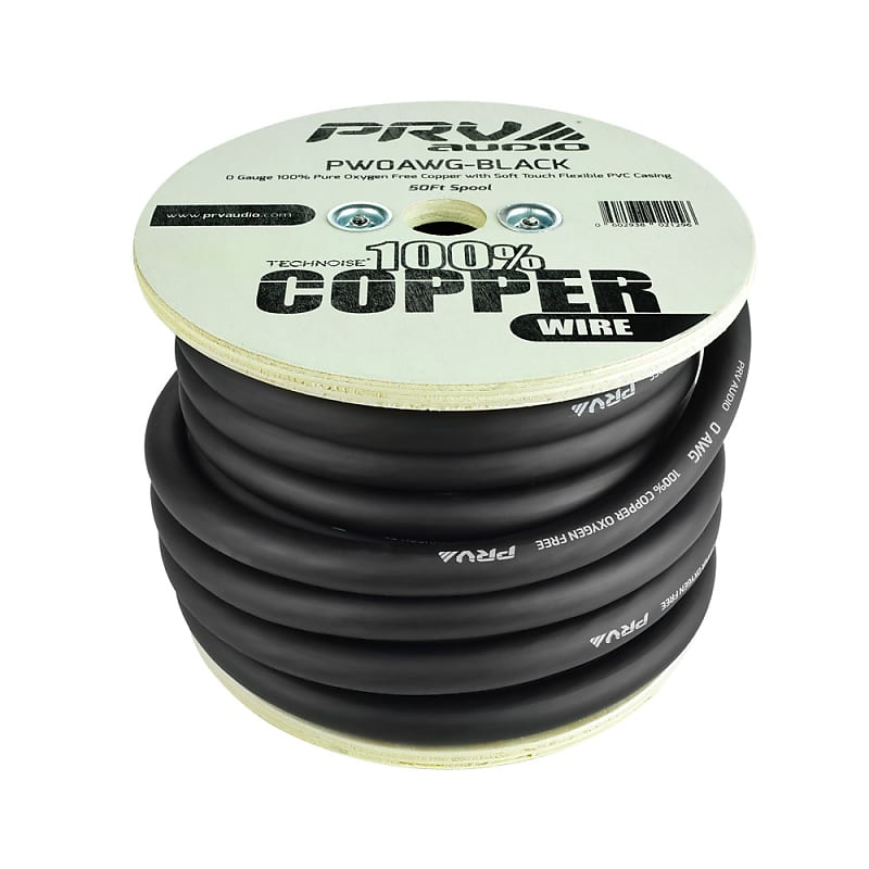 PRV PW0AWG - Black 0 Gauge OFC Wire, Car Audio Power / Ground | Reverb