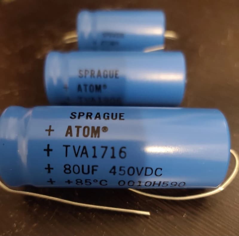 Sprague Atom TVA1716 80uF 450VDC Electrolytic Capacitor | Reverb