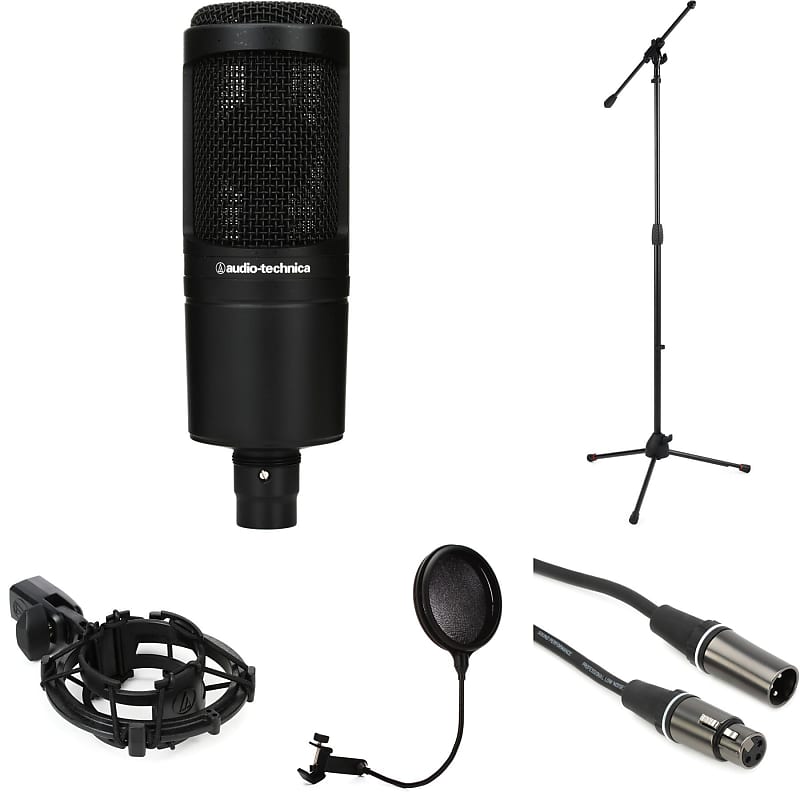 Audio-Technica AT2020 Microphone Bundle with Shockmount Stand | Reverb