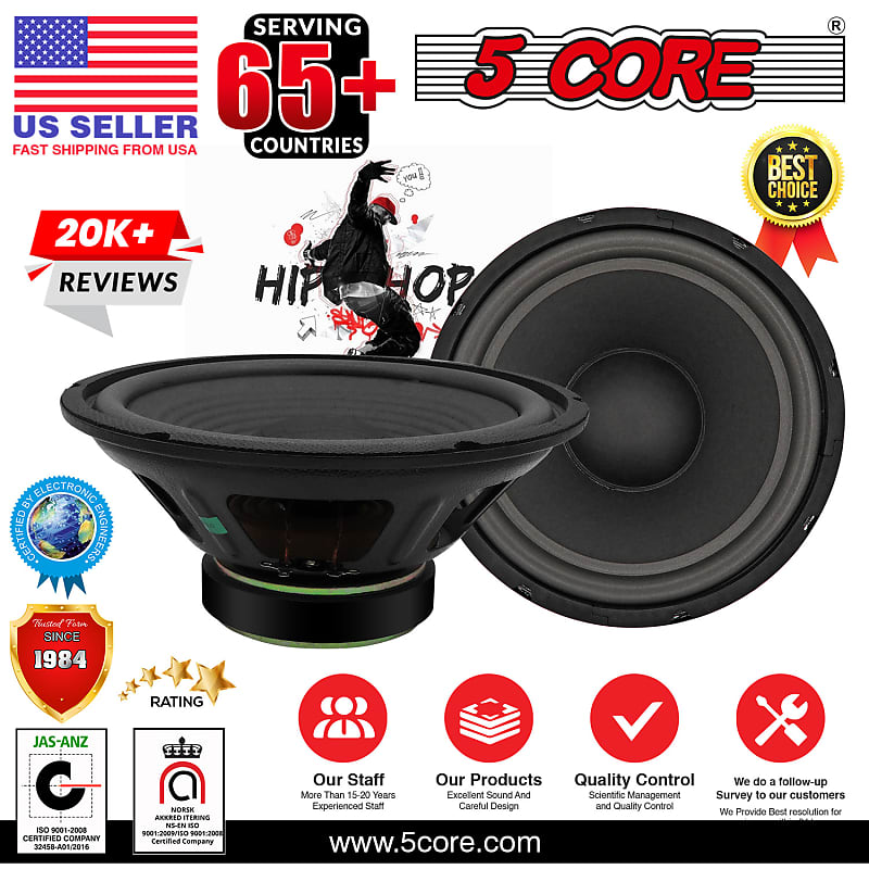10 Inch Subwoofer Speaker Pair • 750W Peak • 4 Ohm | Reverb
