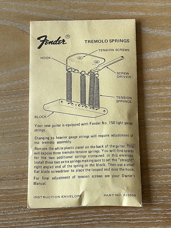 Fender Stratocaster 1970’s case candy Tremolo springs & | Reverb