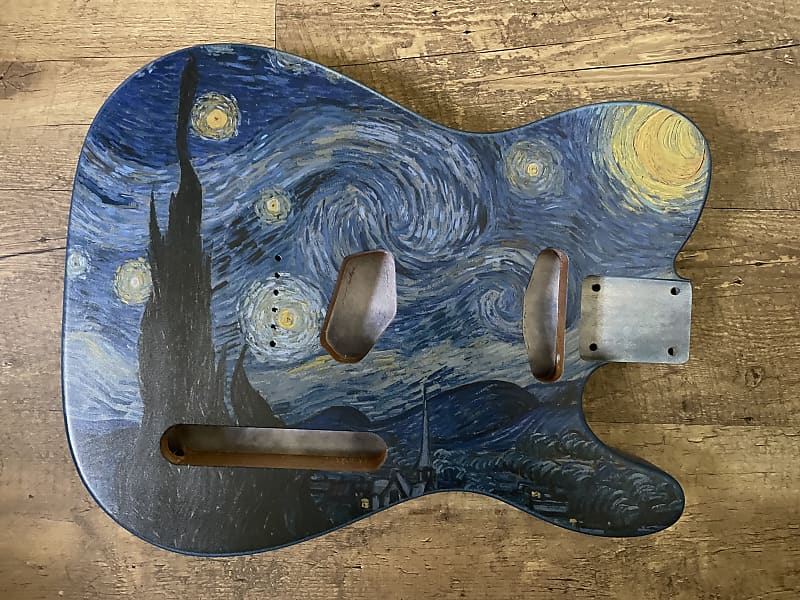 Starry Night Van Gogh tribute Custom UV Ink Printed | Reverb