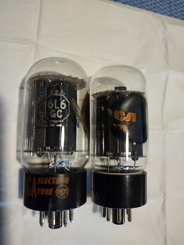 RCA Black-Plate RCA 6L6GC Tube Pair | Reverb