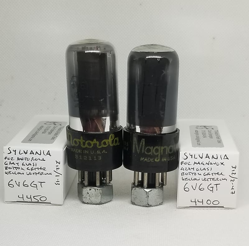 Sylvania 6V6GT Gray Glass Very Well Matched (1.1%) Pair | Reverb UK