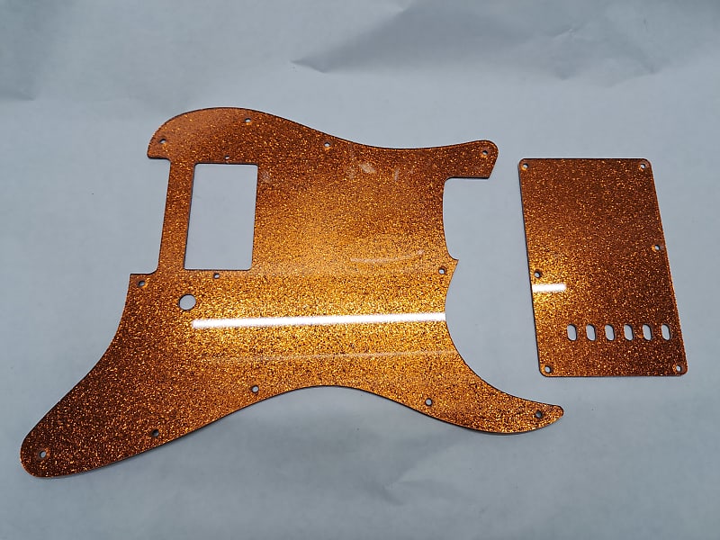 Copper Sparkle Glitter HXX H pickguard + trem cover set Fits | Reverb